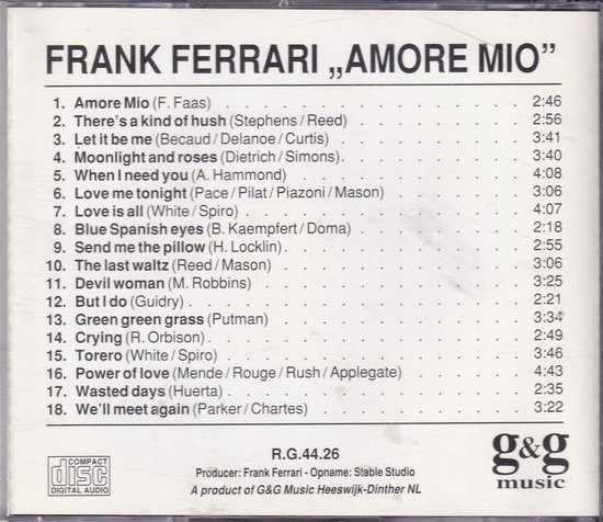 Amore Mio - Frank Ferrari, Frank Ferrari | Muziek | bol