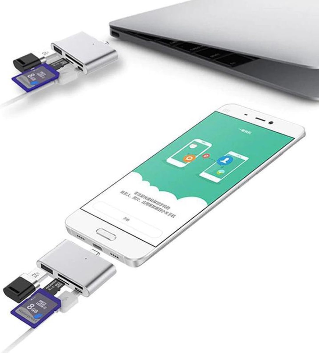 4-In-1 USB Smart Reader - USB Opslag voor Android - Samsung - Type C ...