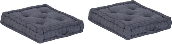 Items Vloerkussen Kenya - 2x - Navy blauw - katoen - 60 x 60 x 13 cm ...