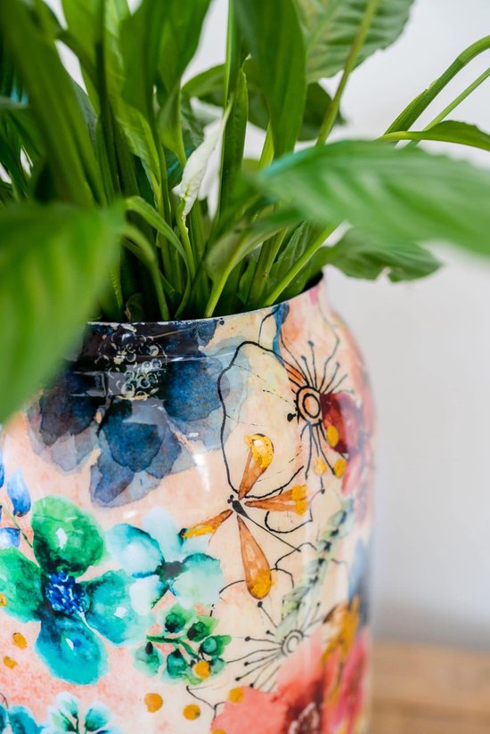 TS Collection - Bloempot hoog Sparkle spring - 46x62 - Metaal & Epoxy ...