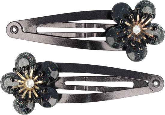 Haarspeld Klikklak Haarklem Haarclip Bloem Glitter Strass Steentjes ...