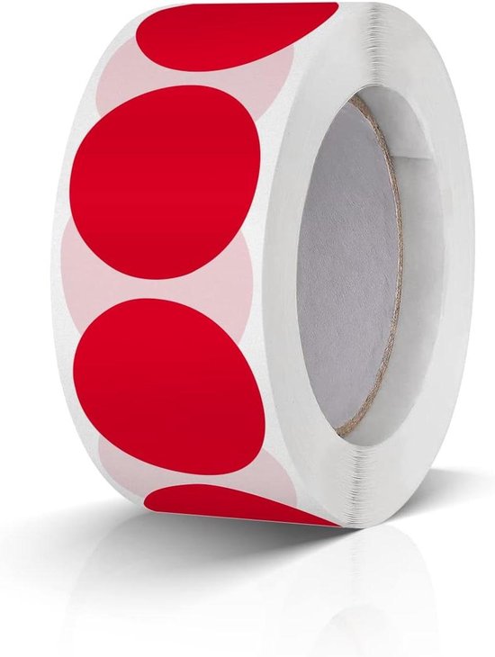 Ronde labels voor kleurcodering, 25 mm, rood, 500 stuks - handig voor ...