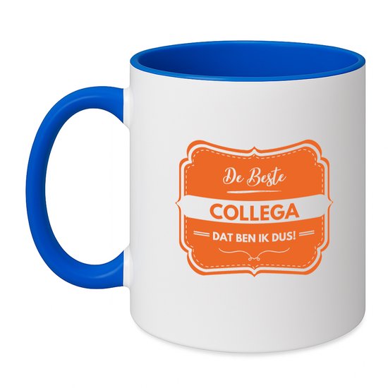Hacebo® - De beste collega, dat ben ik dus koffiebeker zee blauw ...