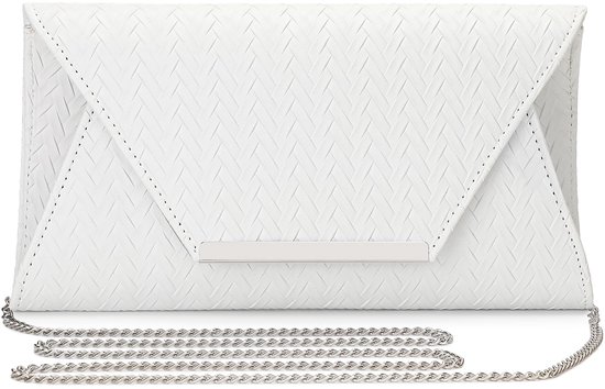 BAIGIO Clutch Dames PU leren avondtas Elegante handtas Witte bruidstas ...