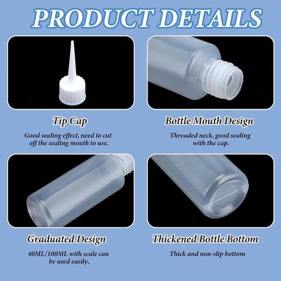 10 stuks knijpflessen van 50 ml, plastic knijpflessen, transparant ...