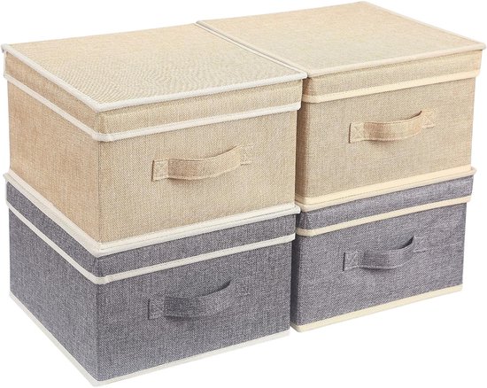Opbergdozen met Deksels - Opvouwbare - Capaciteit 13 Liter - 33,5L x 31 ...