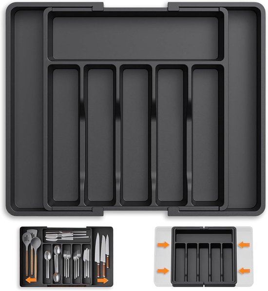 Besteklade Uitschuifbare met 8 Vakken - Bestekbak Verstelbare voor ...