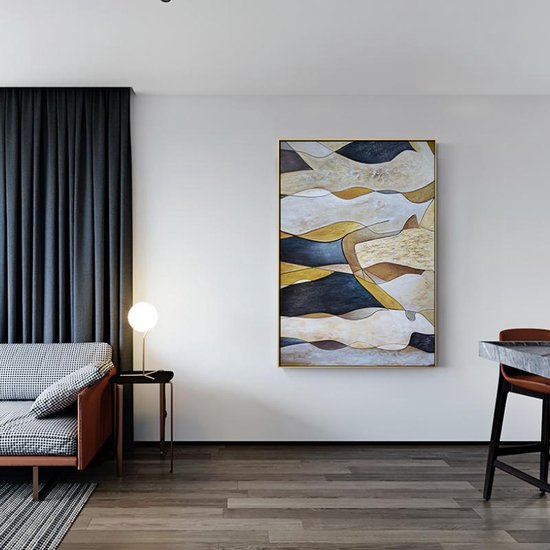 Allernieuwste Canvas Schilderij Abstracte Mens Figuren - Moderne Kunst - Woonkamer -... | bol.com