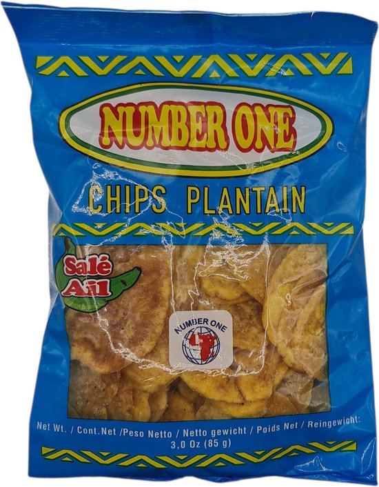 Number one plantain chips look smaak 4 x 85gr | bol