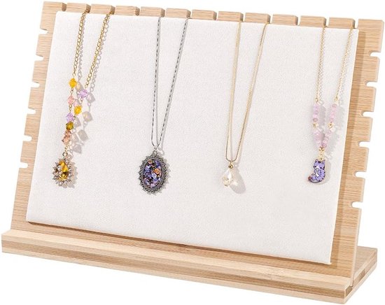 Bamboo Chain Display Stand - 32x9.5x21cm - Jewelry Necklace Holder ...