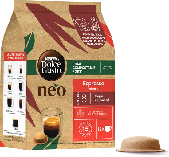 NESCAFÉ Dolce Gusto NEO koffiepads Espresso Intense - 6x12 pads voor 12 ...