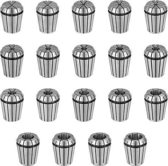 HSEAMALL 19PCS ER32 Precision Spring Collet Set, 2mm-20mm ER32 Collet ...