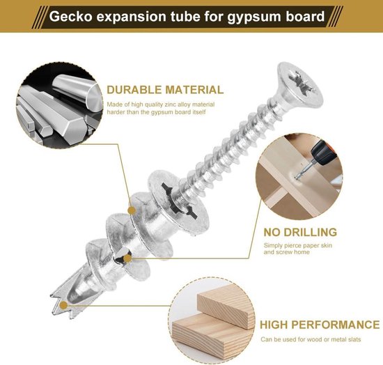 Allecto Premium - Zelfborende Gipsplaatpluggen 30 stuks voor ...