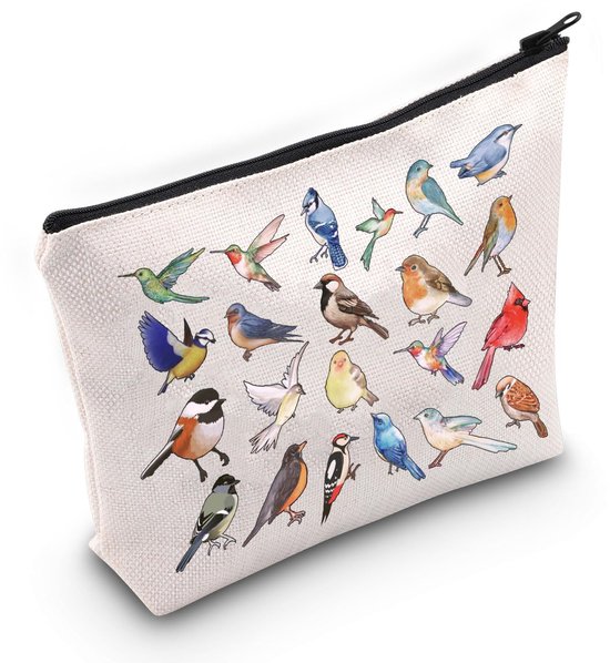Bird lover gift birds design makeup bag bird viewer cosmetic bag that ...