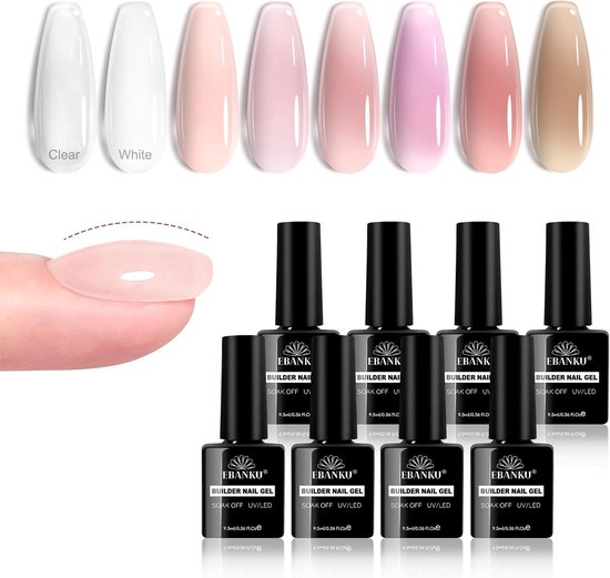 8 Kleuren Builder Gel Set - 8 in 1 Builder Base Sterk Gel ...