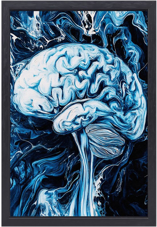Abstracte weergave van menselijk brein - Brein schilderij - Kunstwerk ...