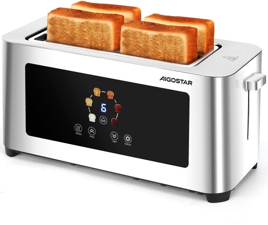 Aigostar Bright 303QF - Broodrooster - Toaster - LED Display - Long ...