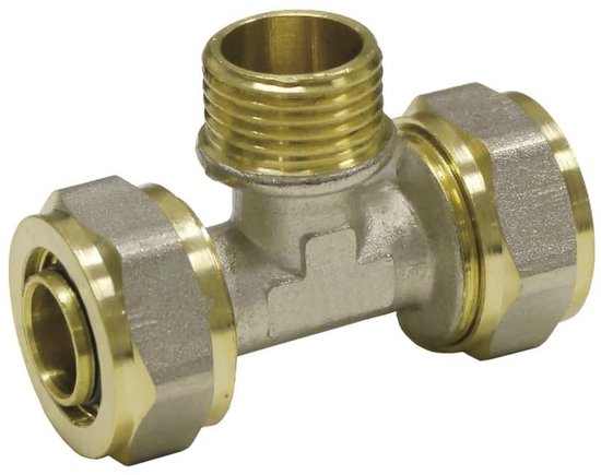 Schroefkoppeling T-stuk 16mm, 1/2" AG, Boni | bol