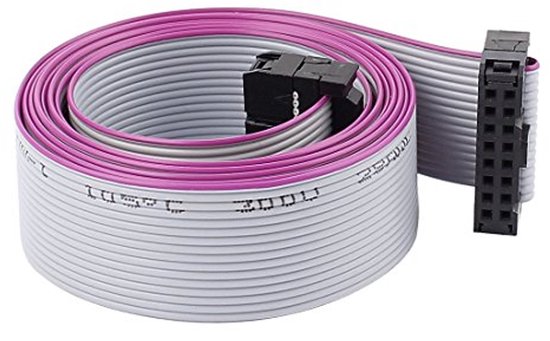 2.54mm Pitch IDC 16-Pin Dual Female Connector Flat Ribbon Cable Wire | bol