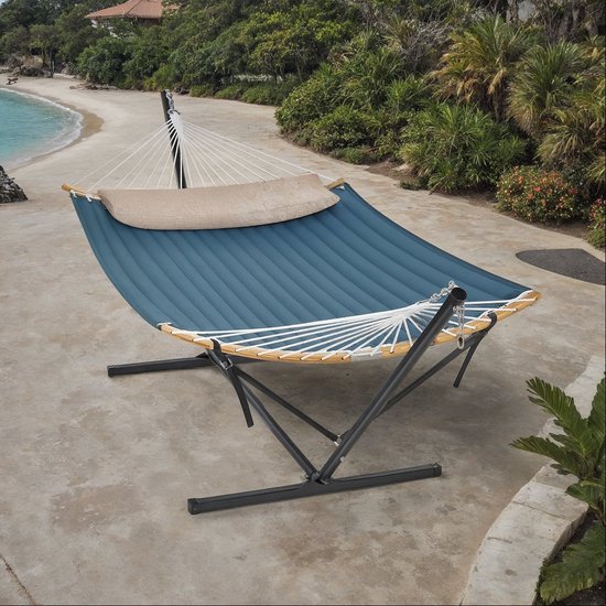 Hangmat met metalen frame - hangmat - buitenlouner - ondersteunt 200 kg ...