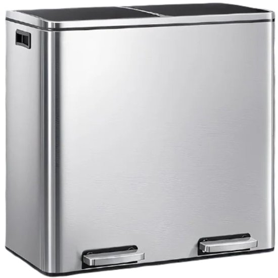 2 compartiment afval blik - dubbele compartiment afval bin - vuilnisbak ...