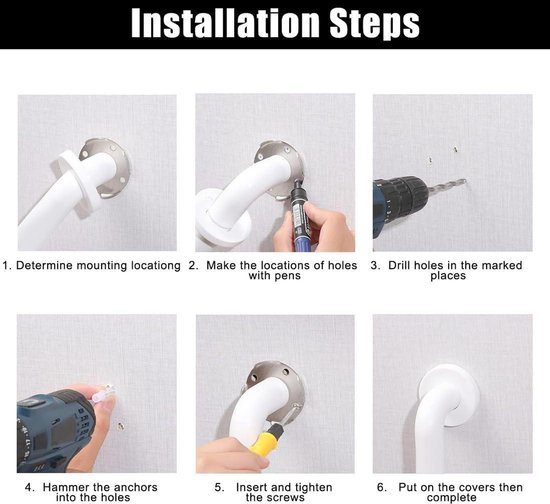 Bad Grab Rails met Anti Slip Grip voor Ouderen - Douche Handvat ...