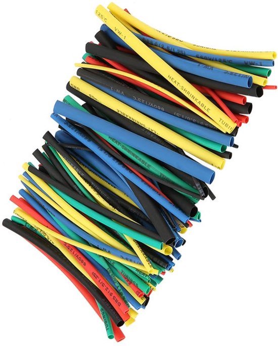 100 stuks Waterdichte Krimpkous Set - 100mm Assortiment in 5 Maten en 5 ...