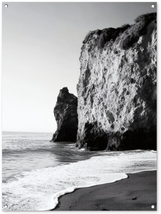 Tuinposter 90x120 cm - Tuindecoratie Strand - Klif - Golven ...