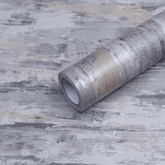 Zelfklevend Betonlook Behang - Lichtgrijs - 40 cm x 3 m | bol