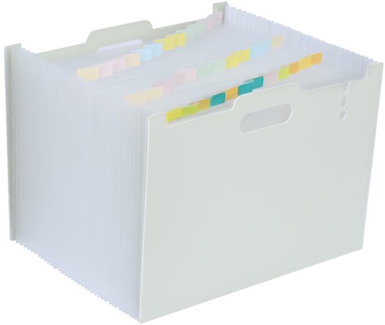 Uitbreidbare A4 Documentmap - 36 Vakken - Draagbaar - Lichtgrijs | bol