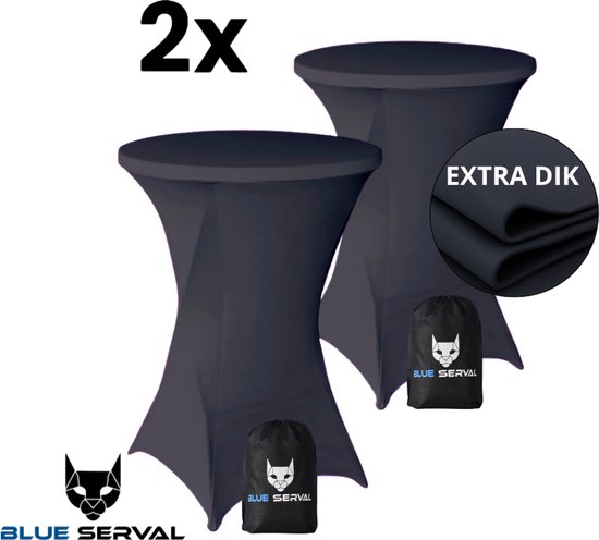 Statafelrok Antraciet 2x – Extra Dik & Sterk – ∅80-85 x 110 cm – Tafelhoezen voor... | bol