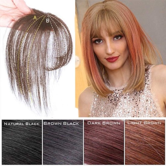 Zeynomax Human Hair Toppers - 3D Air Bangs Haar Topper Uitbreiding Dark ...