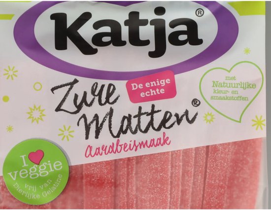Katja Zure Matten Aardbei - 6 x 125 gr - Voordeelverpakking | bol