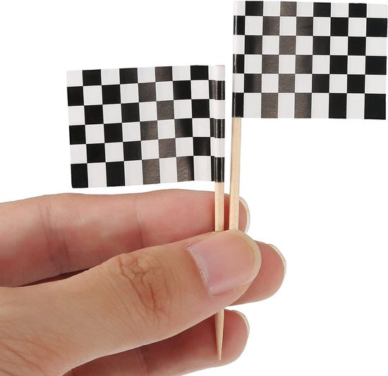 100 Vlaggetjes met Schaakbord Tandenstoker vlaggen - Feest Cake Toppers ...
