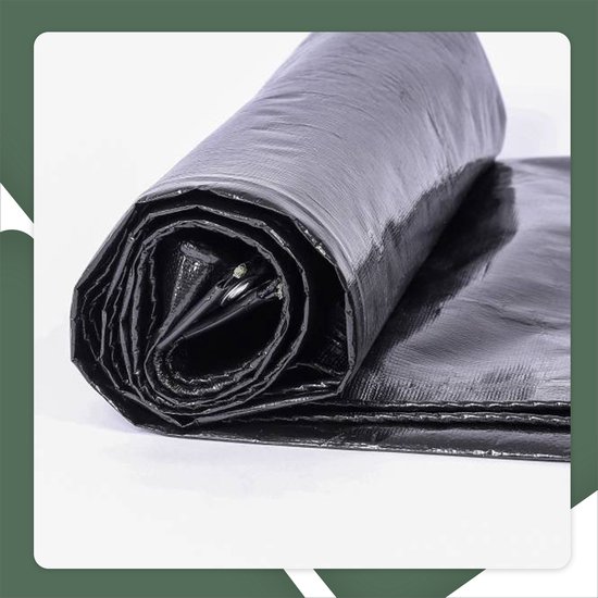 STACK Sterk Afdekzeil | 2 x 3 m - Zwart - 100 g/m2 - Bouwzeil ...