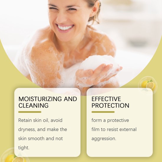 3 stuks Minerale Citroen Badzeep Hydrateert Zachtjes De Lichaamshuid ...