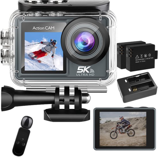 Action Camera 5K - 50MP / 60FPS / WiFi / 30M Waterdicht - Actiecamera ...