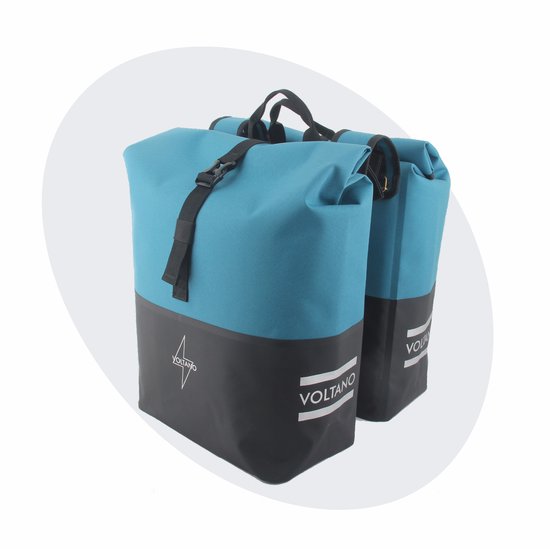 Voltano Dubbele Fietstas Rolltop Reflective Special Edition - Zwart ...