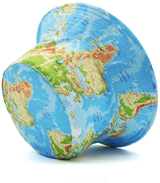 Wereldbol Buckethat - Hoed - Reizen - Wereld - Globe - Pet - Hoedje ...