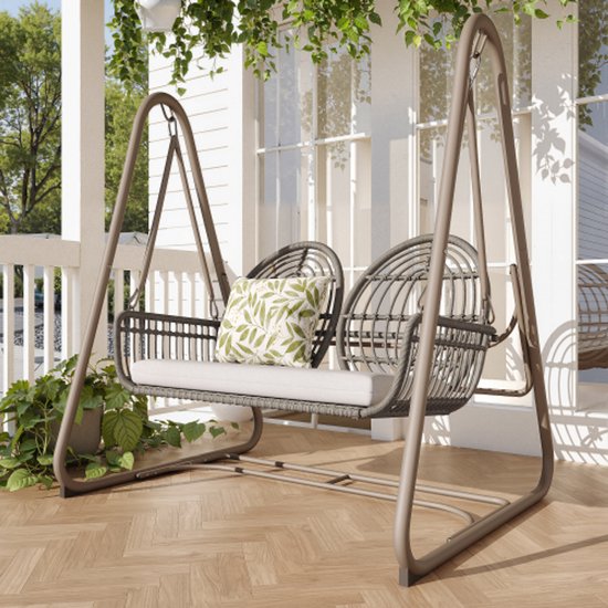 Tuinschommel, verandaschommel met rugleuning, tuinmeubelset voor buiten ...