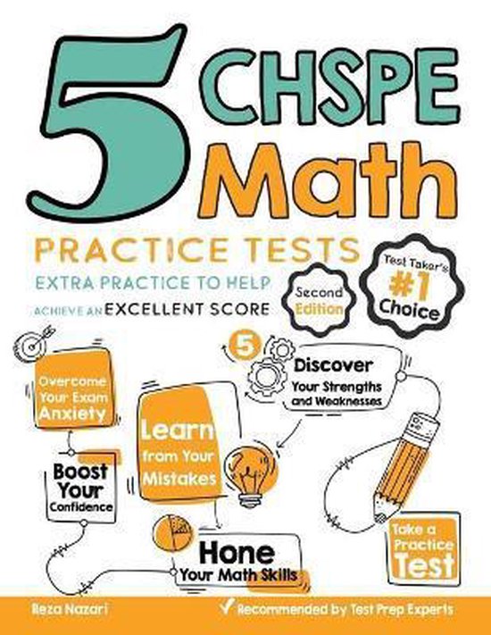 5 CHSPE Math Practice Tests | 9781646122707 | Reza Nazari | Boeken ...