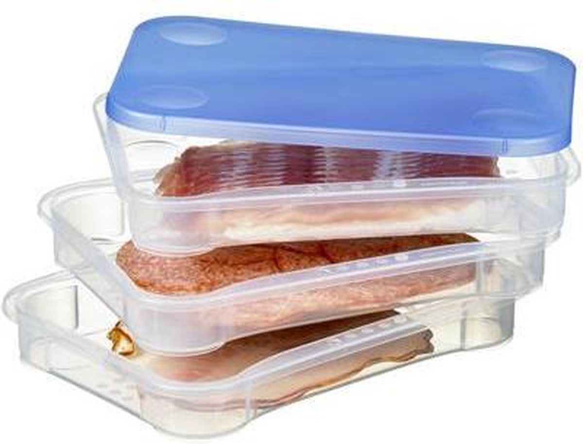 Sunware - Club Cuisine vleeswarendoos transparant blauw - 22,5 x 16,5 x ...