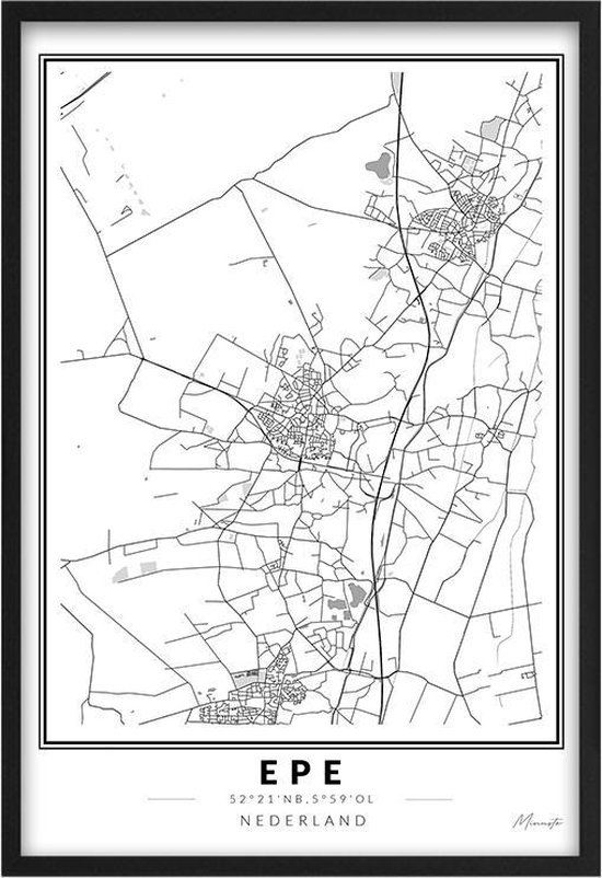 MINUSTO Poster - Dorp Epe - 59.4 X 42 Cm - Wit | bol.com
