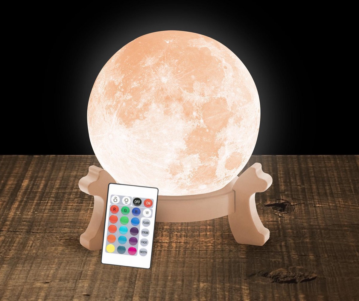 Full Moon, realistische 3D Maan Lamp – nachtlampje – tafellamp ...