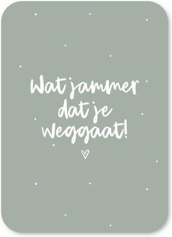 Set Wenskaart Wat jammer dat je weg gaat (10 stuks) - Afscheidskaart ...