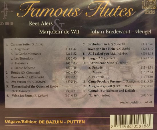 Famous Flutes - Kees Alers & Marjolein de Wit - Johan Bredewout vleugel ...