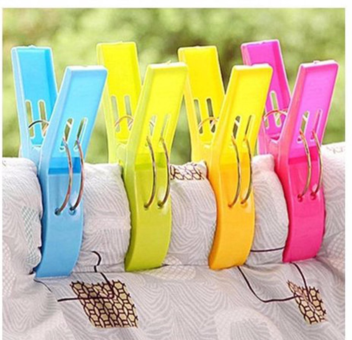 Grote plastic badlaken knijpers 4 stuks - Strandlaken knijpers ...