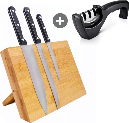 Magnetisch Messenblok - Plus Messenslijper - Bamboe Messenblok | bol.com