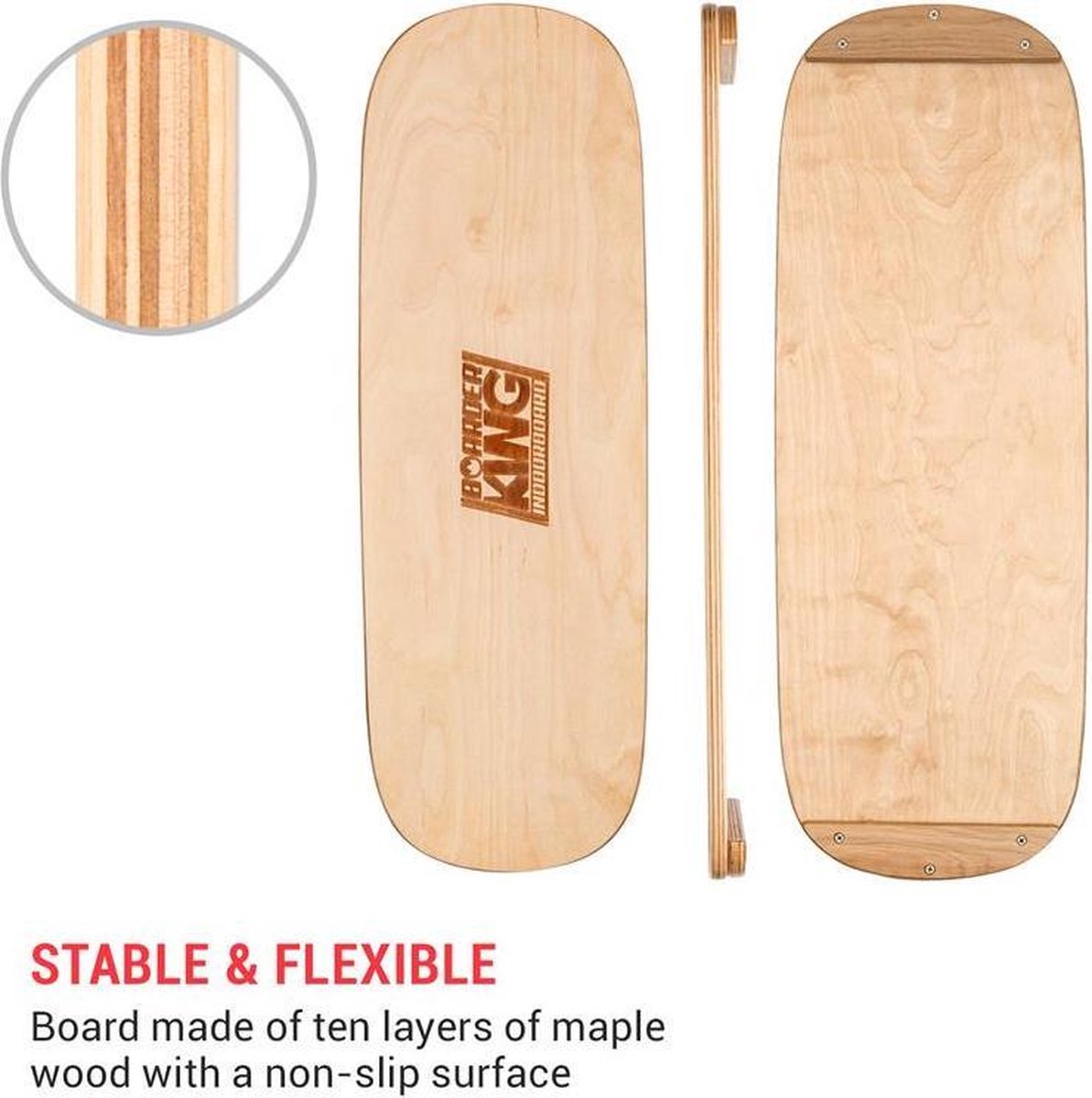 Indoor board Flow balance board + mat + roller hout / kurk | bol