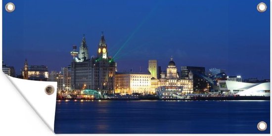 Wanddecoratie buiten Liverpool - Stad - Engeland - 160x80 cm - Tuindoek ...